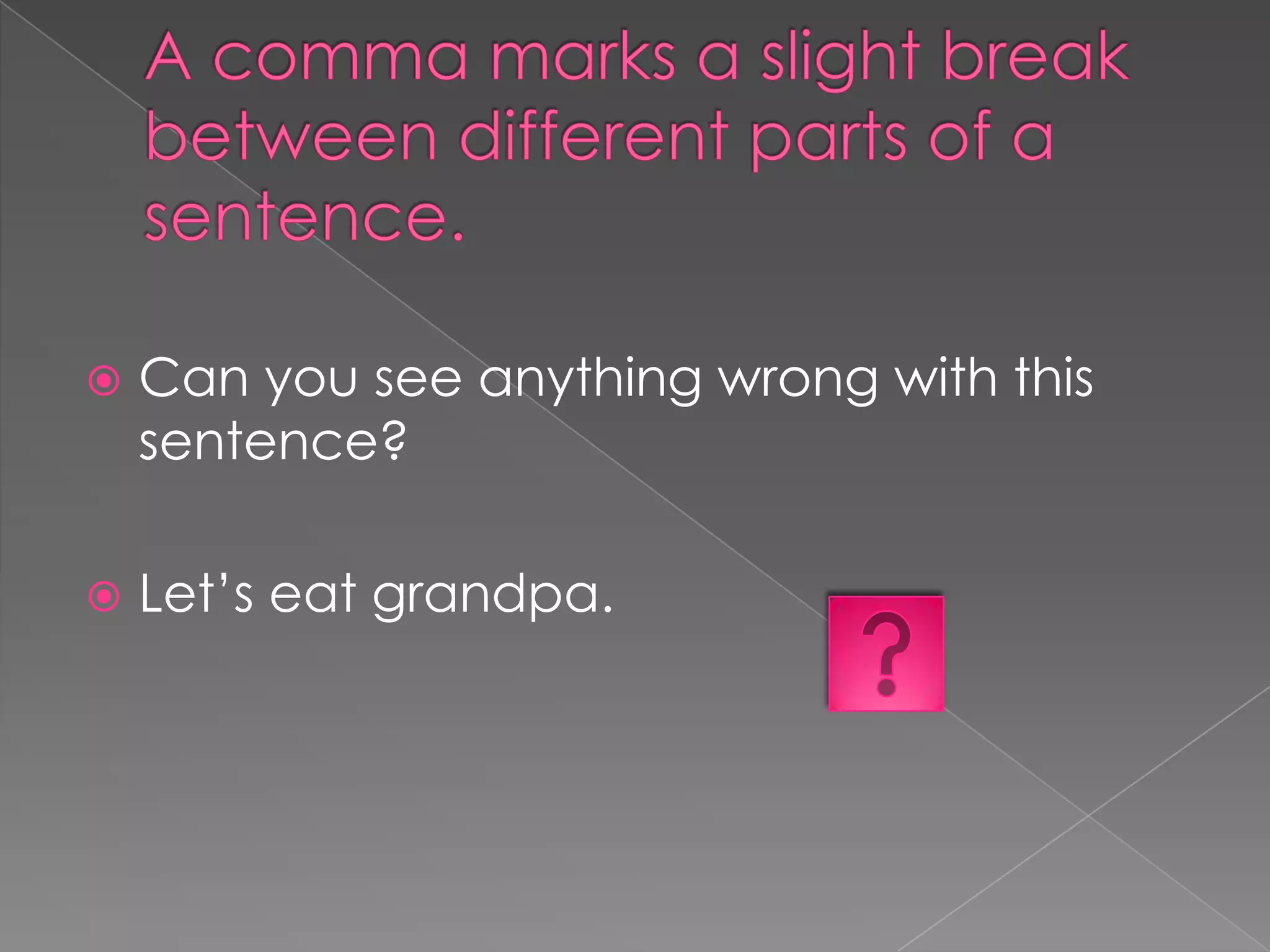 PowerPoint on using commas | PPTX