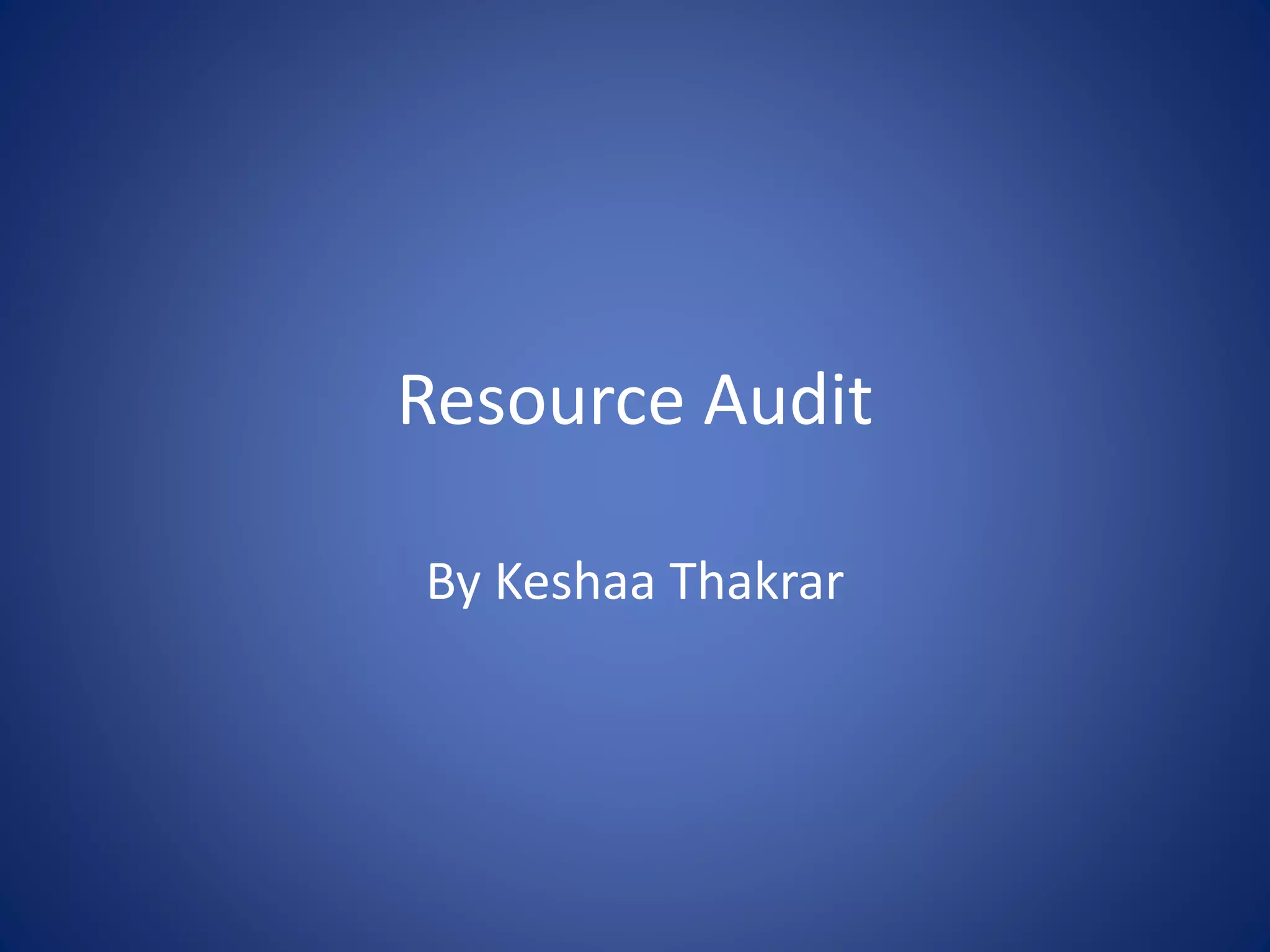Resource audit | PPT