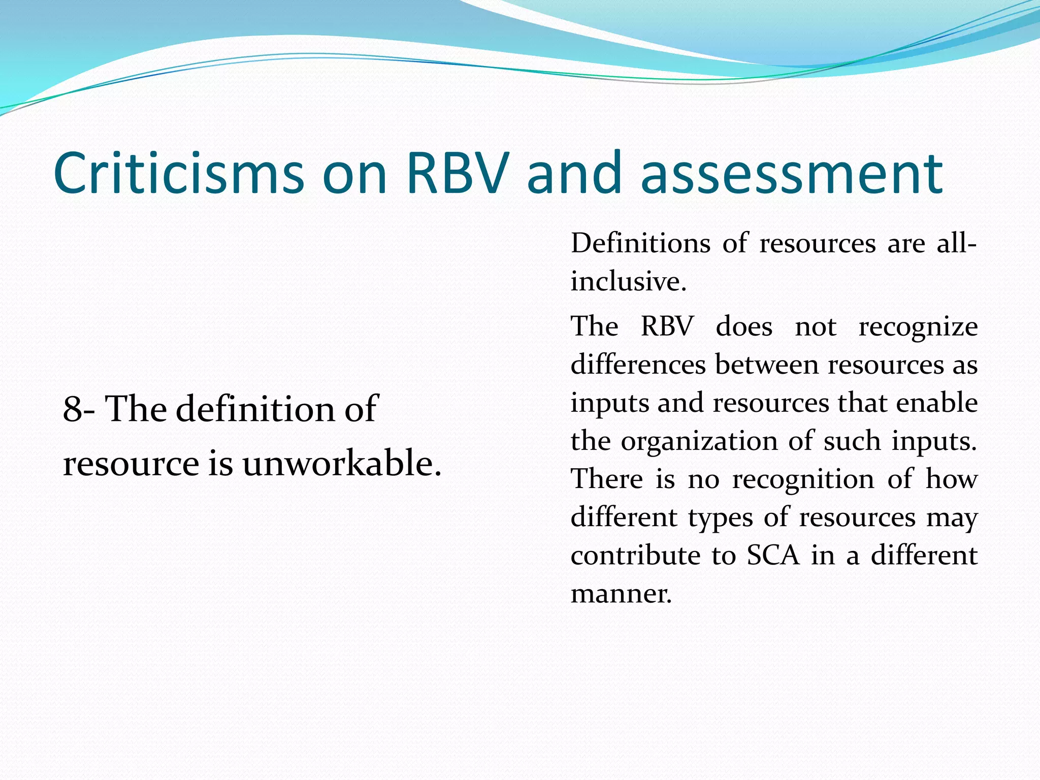 Resource based view of firm | PPTX