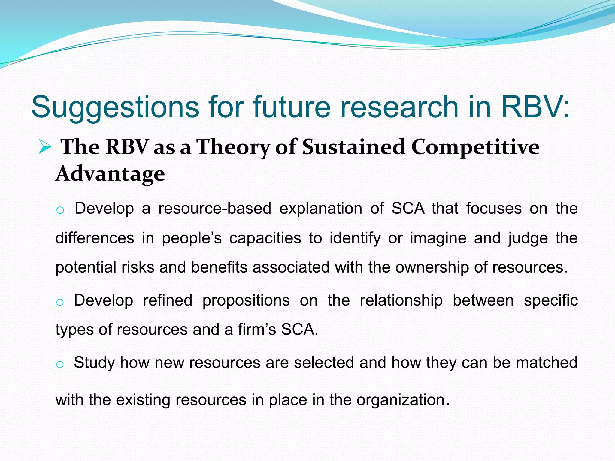 Resource based view of firm | PPTX