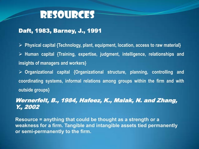 Resource based view of firm | PPTX