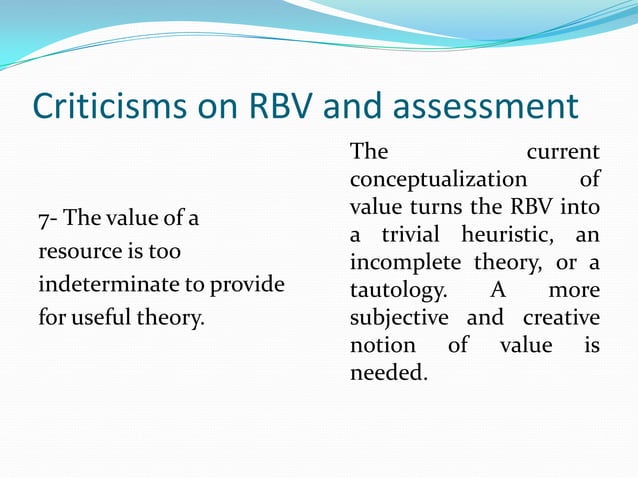 Resource based view of firm | PPTX