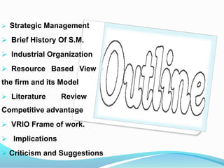 Resource based view of firm | PPTX