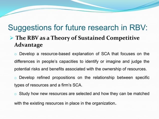 Resource based view of firm | PPTX