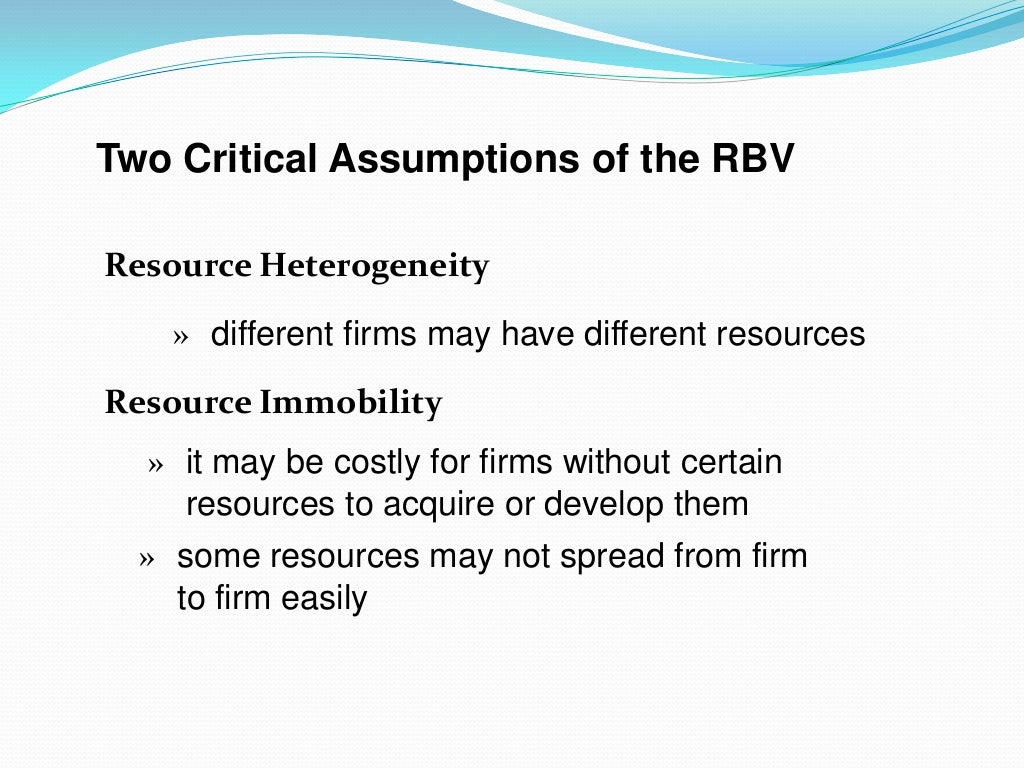 Resource based view of firm