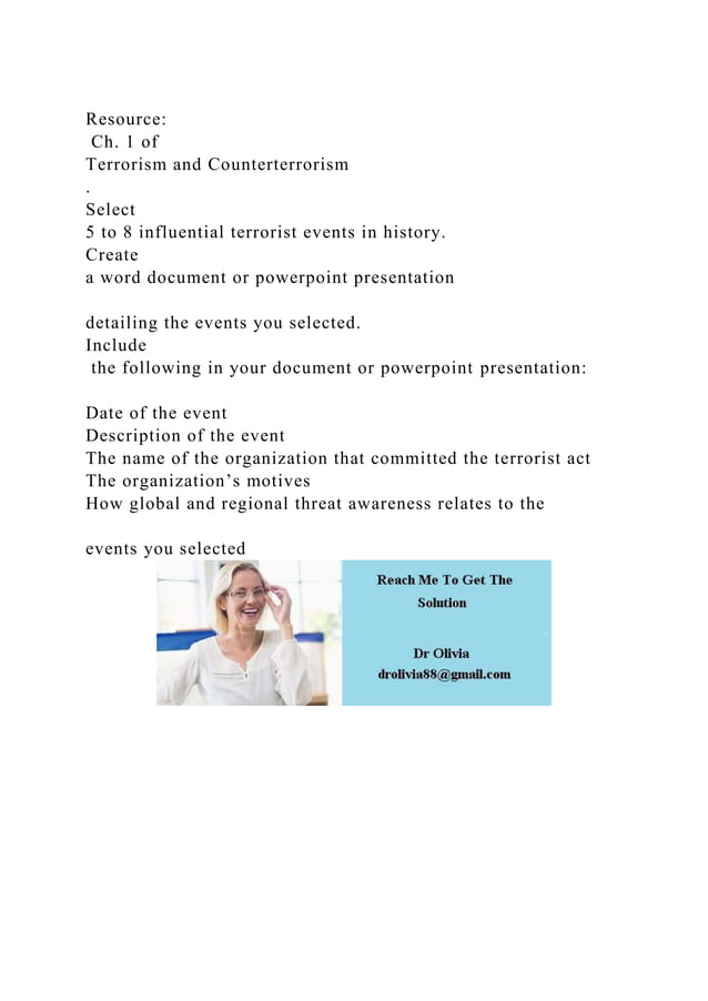 Resource Ch. 1 of Terrorism and Counterterrorism.Select 5.docx