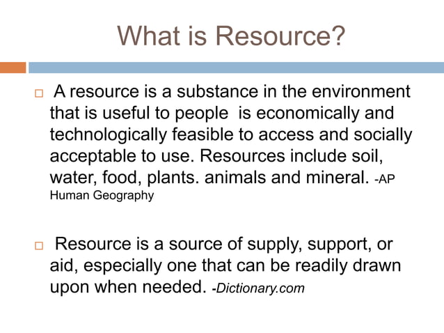 Resource: Concept and Classification | PPTX