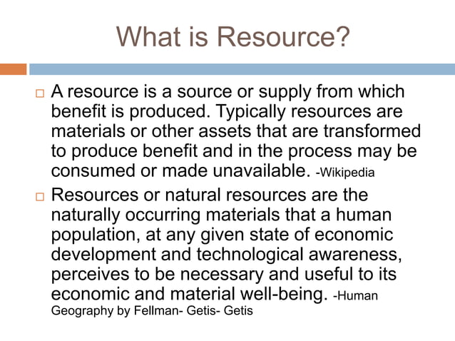 Resource: Concept and Classification | PPTX
