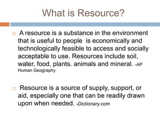 Resource: Concept and Classification | PPT