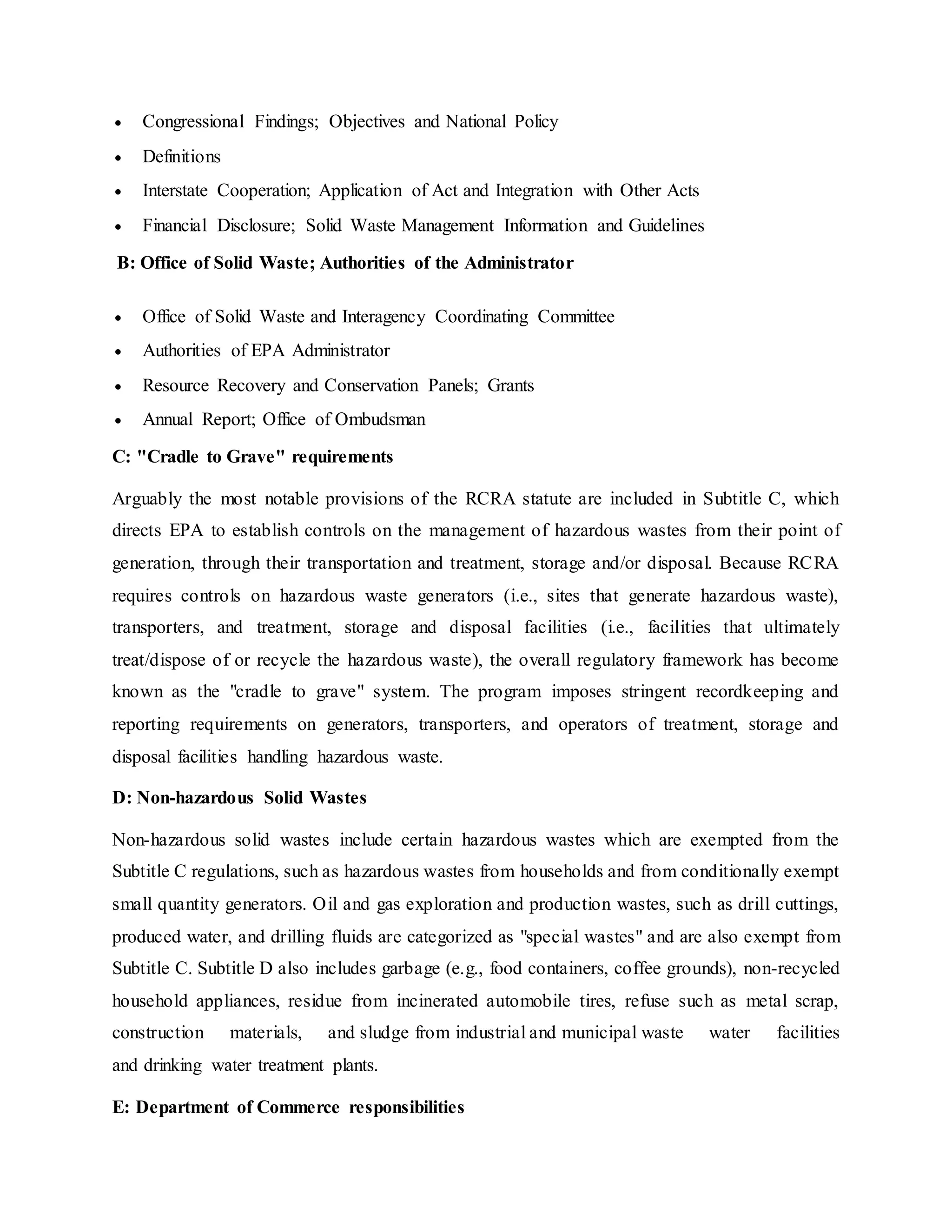 Resource conservation recovery act | PDF