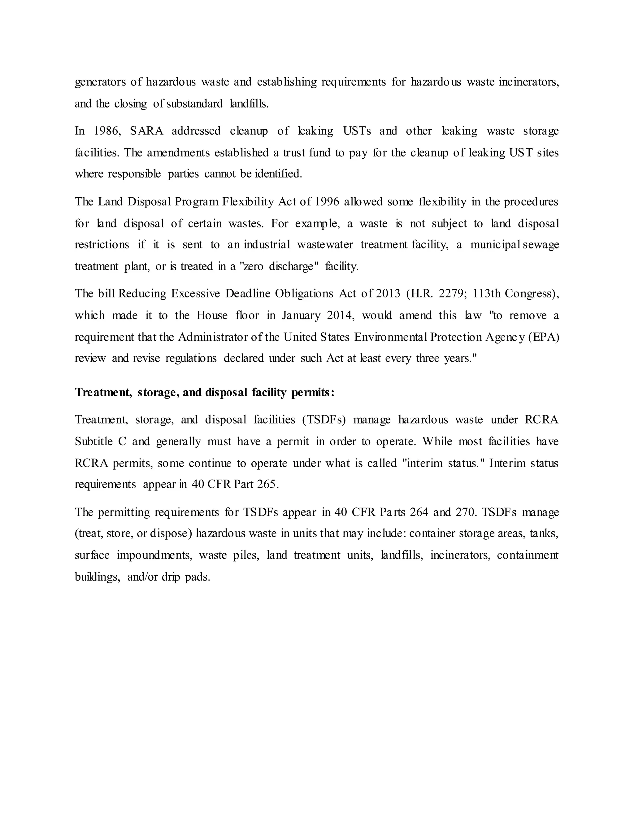 Resource conservation recovery act | PDF