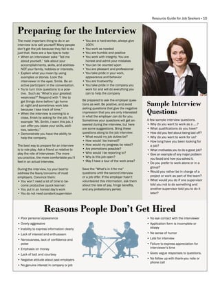 Resource Guide for Job Seekers | PDF