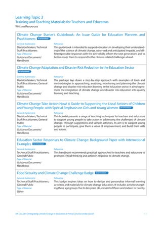 Advanced Learning on Integrating Climate Change in Education at Primary ...