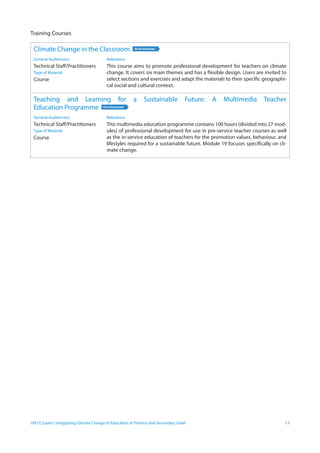 Advanced Learning on Integrating Climate Change in Education at Primary ...