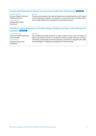 Advanced Learning on Integrating Climate Change in Education at Primary ...