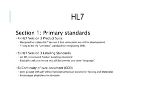 Resource Guide to Informatics Standards | PPT