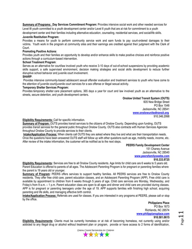 Onslow County Resource Guide | PDF | Daycare and Pre-School | Parenting