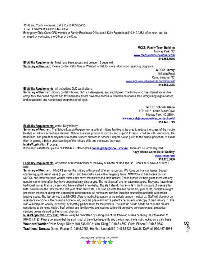 Onslow County Resource Guide | PDF | Daycare and Pre-School | Parenting