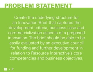 Resource Innovation Brief Presentation | PPT