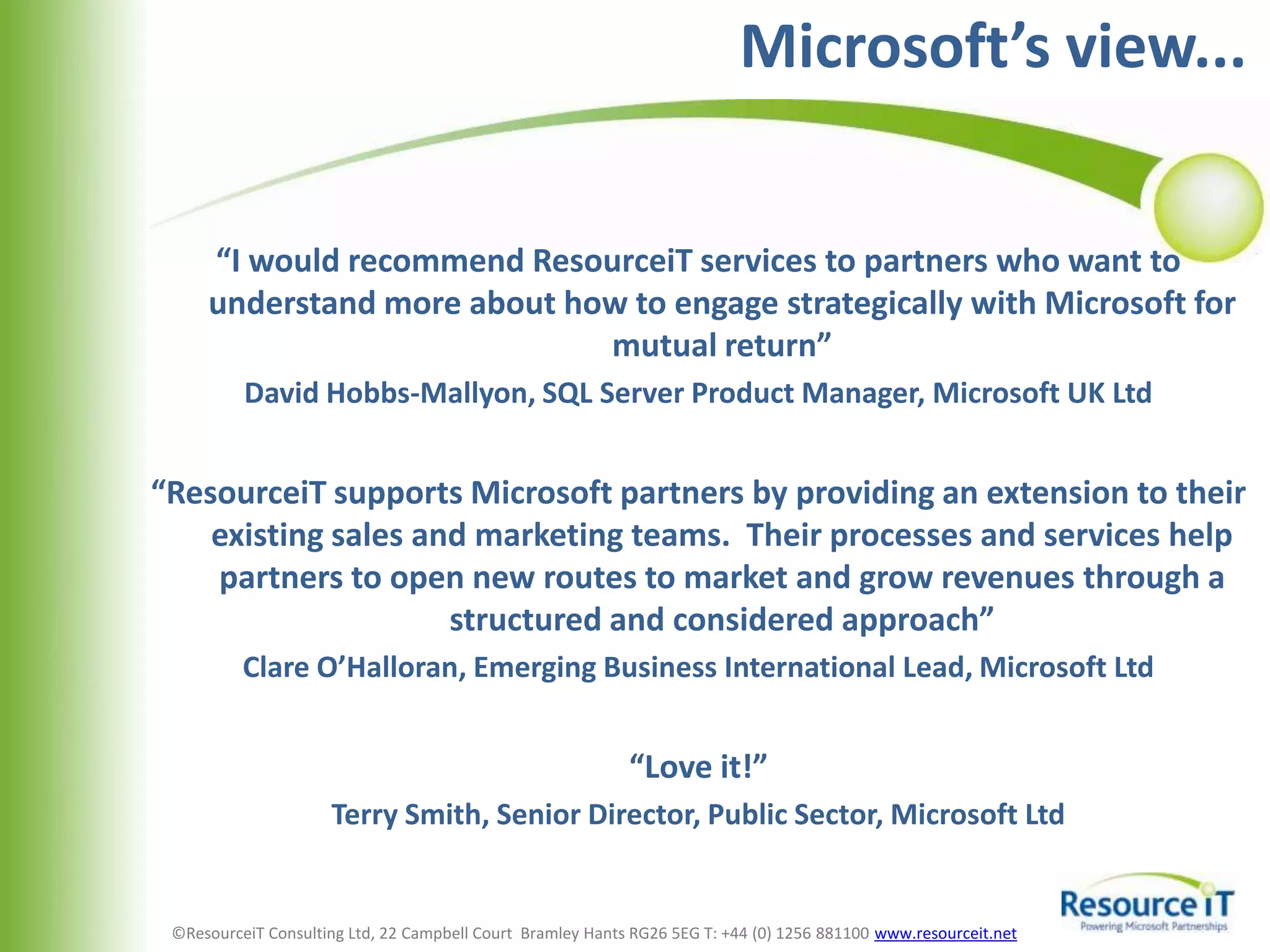 ResourceiT business engagement model | PPTX