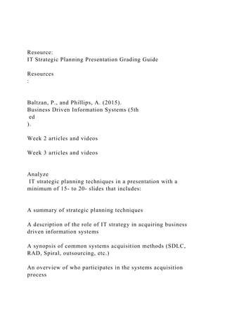 Resource IT Strategic Planning Presentation Grading Guide.docx ...