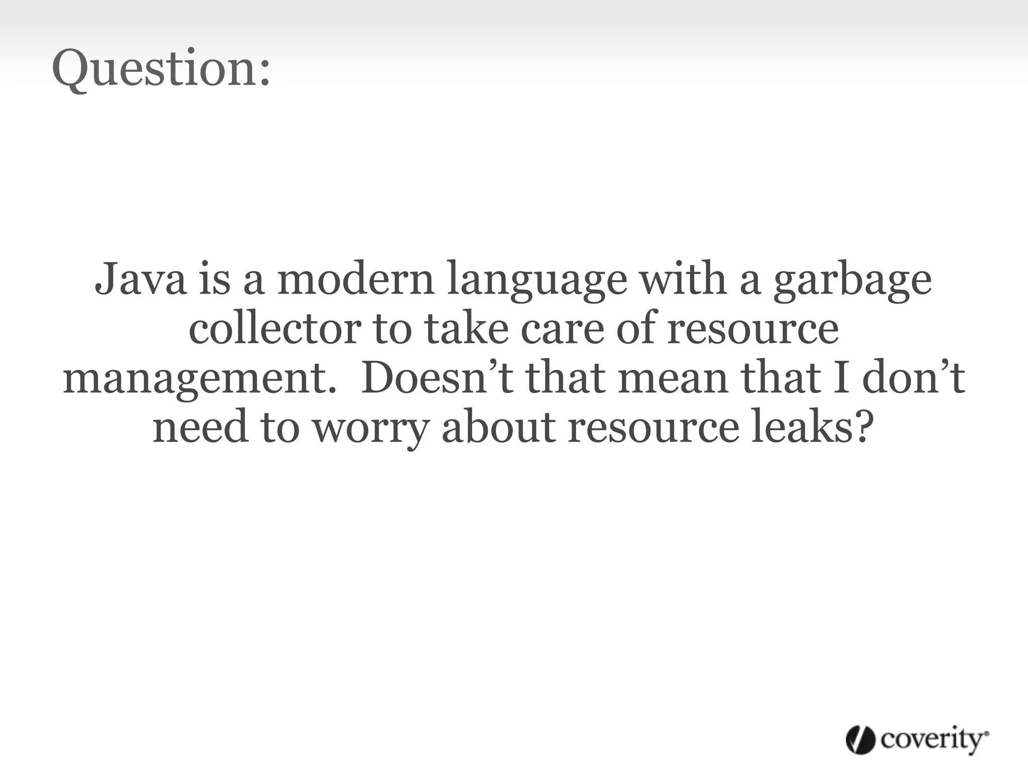 Resource Leaks in Java | PPTX