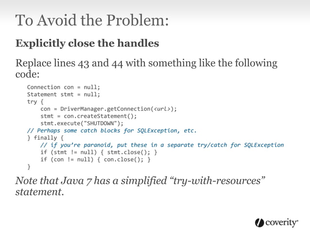 Resource Leaks in Java | PPT