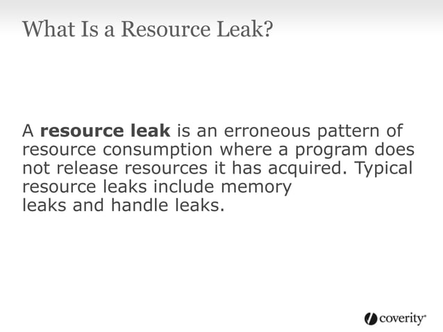 Resource Leaks in Java | PPT