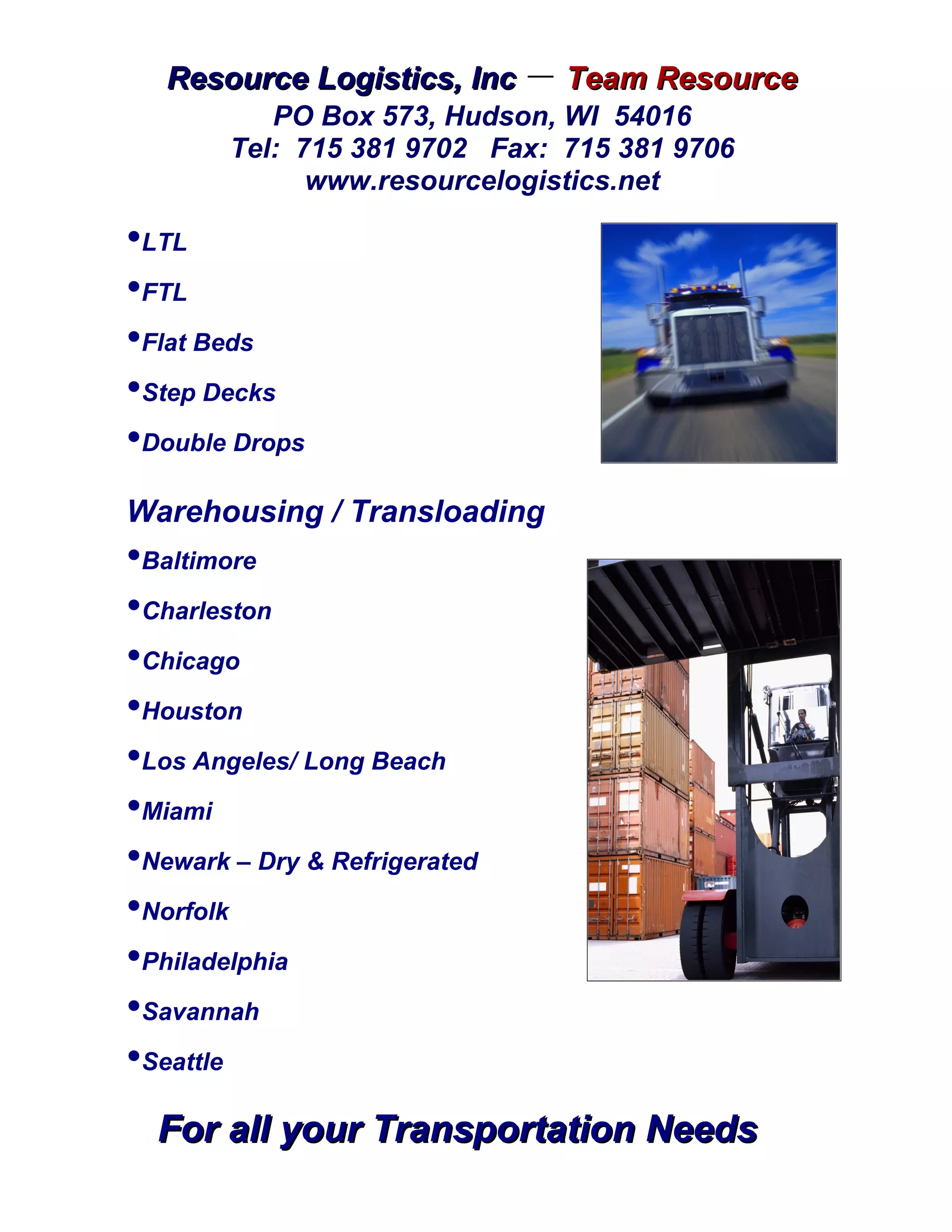 Resource Logistics 02.09