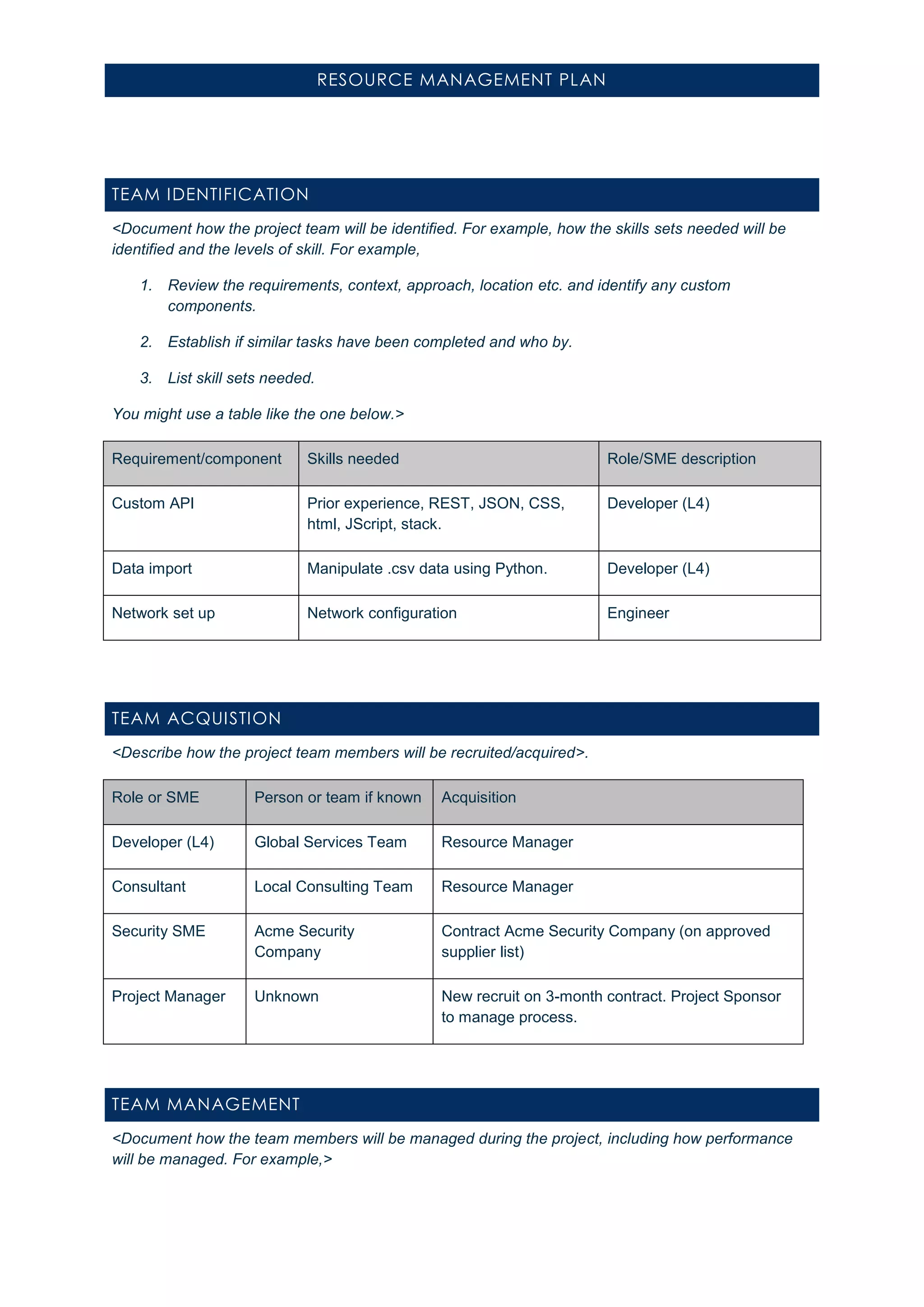 Resource management plan | PDF