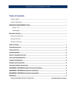 Resource management plan | PDF
