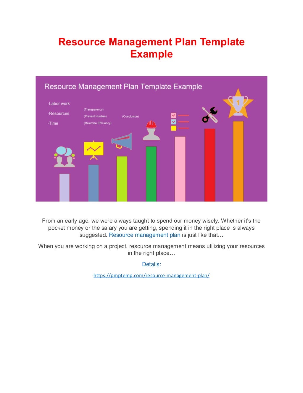 Resource Management Plan Template Example Resource Management Plan Template Example