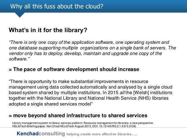 Library management system to library services platform. October 2015
