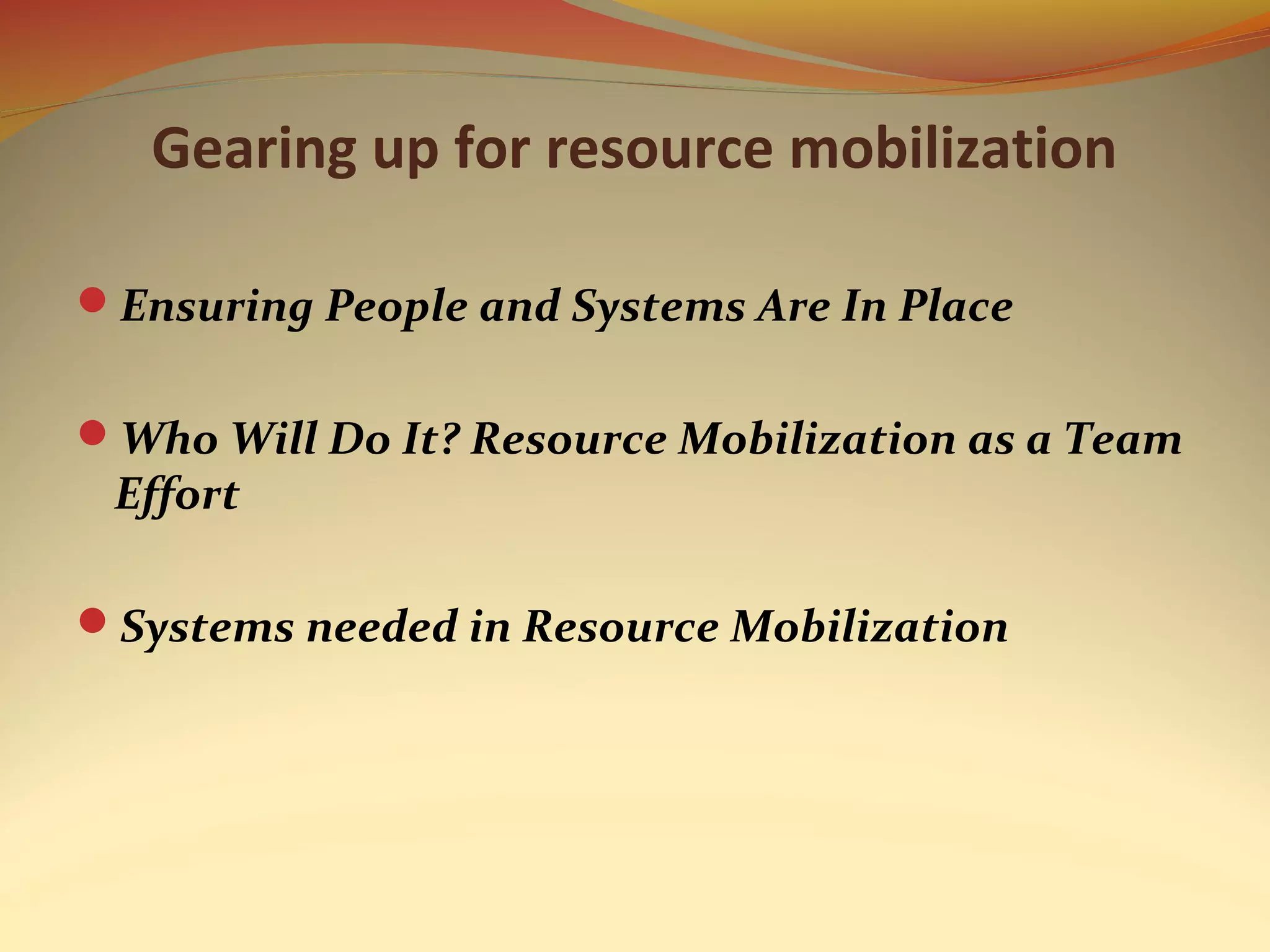 Resource Mobilization Process/strategy | PPT