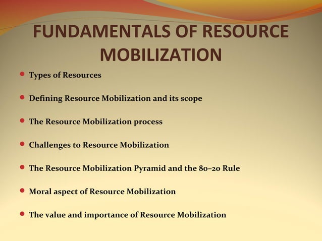 Resource Mobilization Process/strategy | PPT | Business | Business and ...
