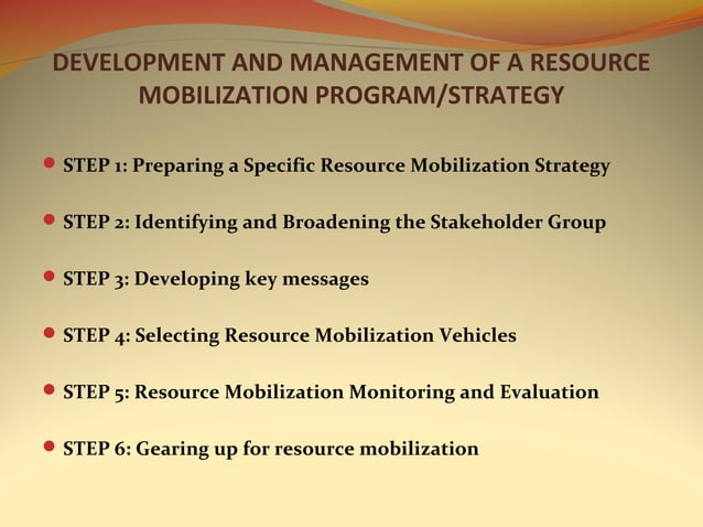 Resource Mobilization Process/strategy | PPT | Business | Business and ...