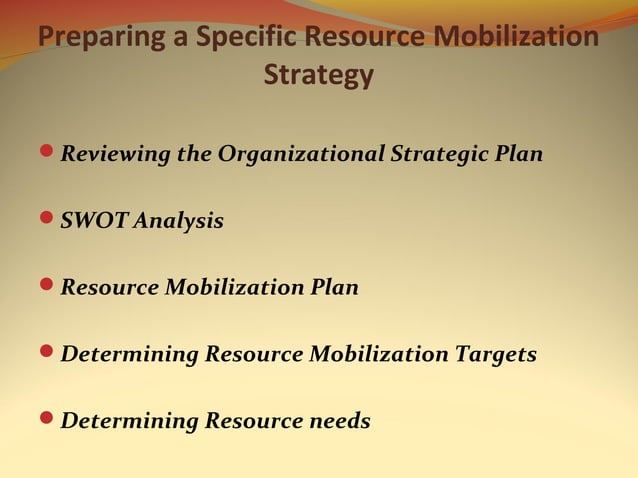 Resource Mobilization Process/strategy | PPT | Business | Business and ...