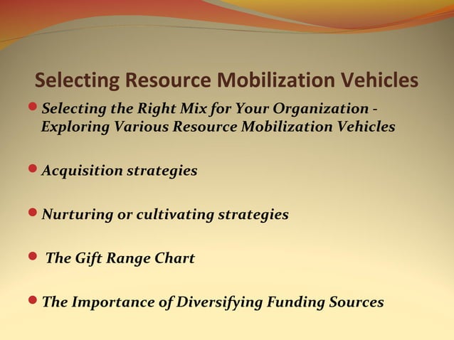 Resource Mobilization Process/strategy