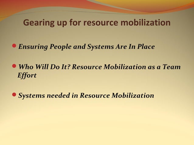 Resource Mobilization Process/strategy