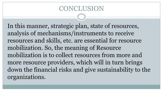 Resource Mobilization.pptx | Non-Profit Organizations | Industries