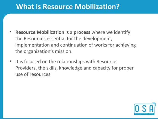 Resource mobilization (osa) | PPT | Business | Business and Finance