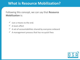 Resource mobilization (osa) | PPT