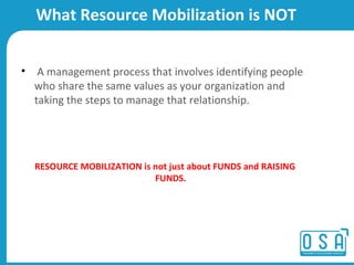 Resource mobilization (osa) | PPT | Business | Business and Finance