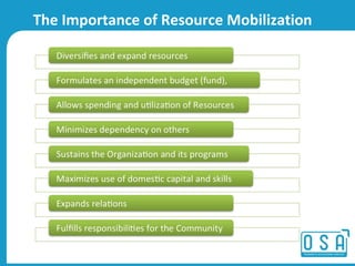 Resource mobilization (osa) | PPT