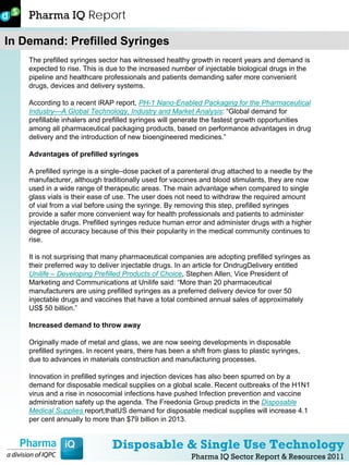 Single Use & Disposable Technology in Biomanufacturing | PDF