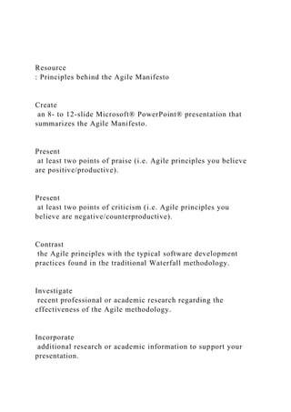 Agile Manifesto Powerpoint Slide