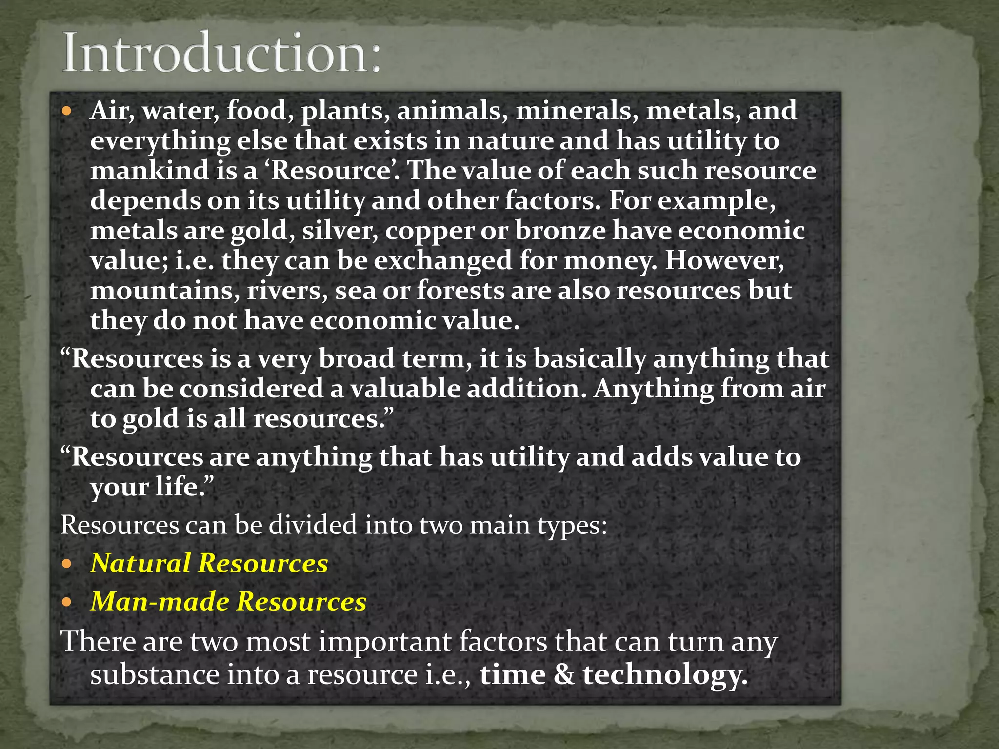 Resources and their types | PPTX