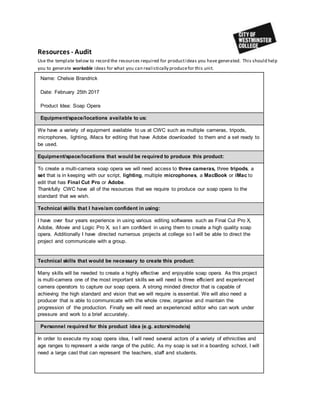 Resources Audit - Unit 4 | PDF
