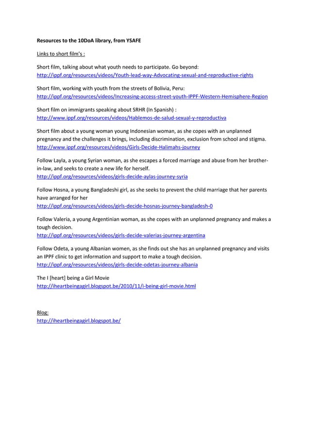 IPPF Resources | DOCX | Reproductive Health | Diseases and Conditions