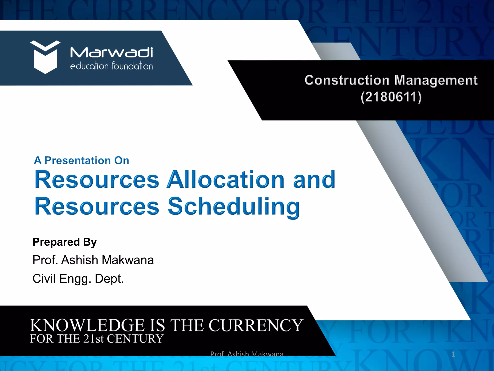 Resources allocation and resources scheduling_Construction Management | PDF
